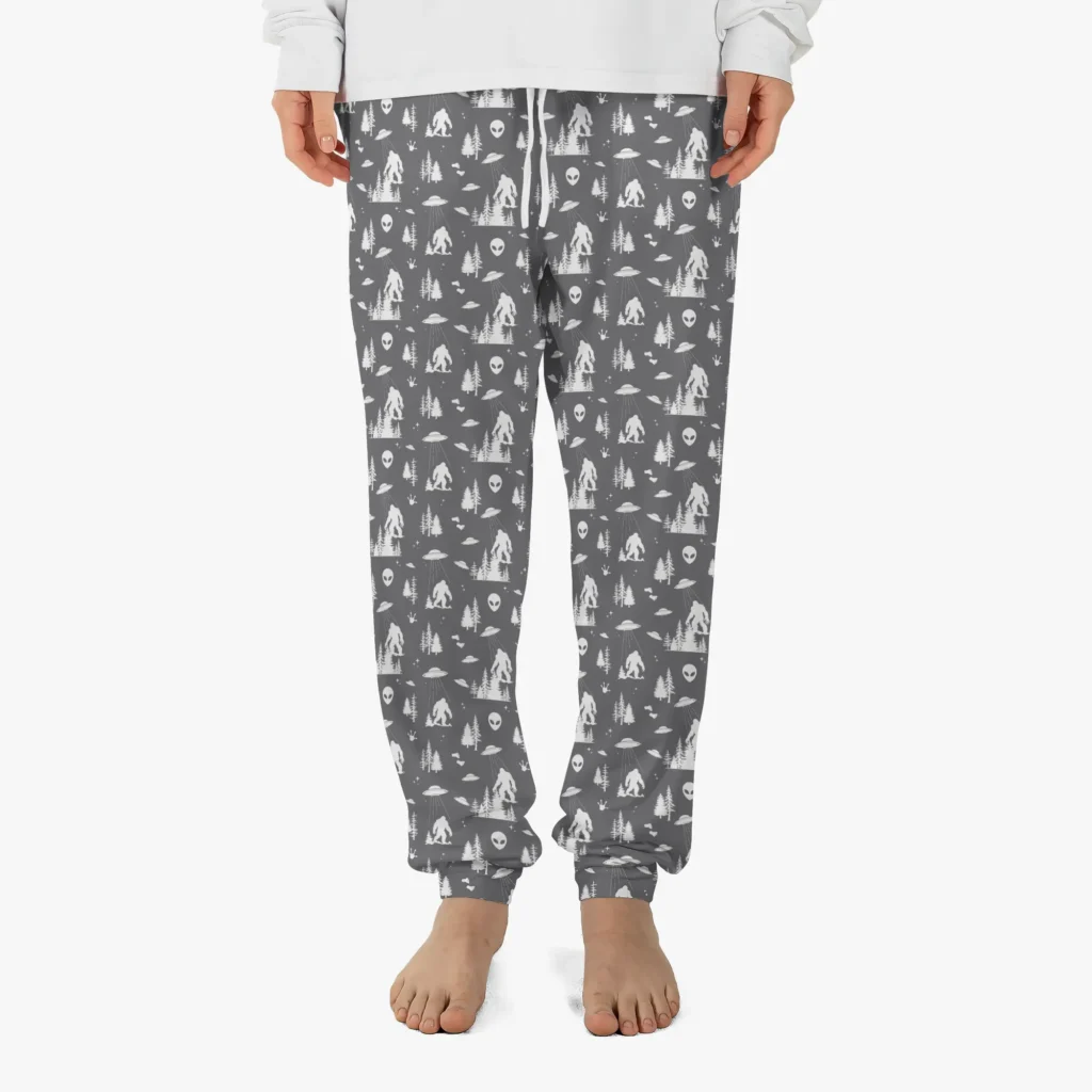Bigfoot Alien UFO Pajama Pants - Sasquatch Lounge Pants